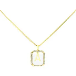 LA MENO Crystal Letter Pendant Necklace - Crystal - A
