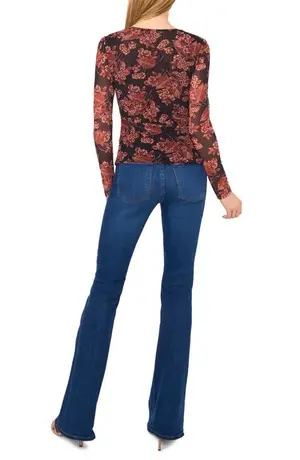 Ted Baker London Floral Mesh Top