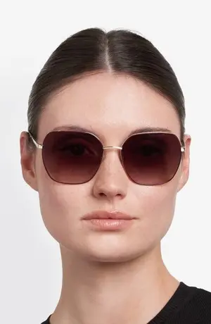 Fossil Square Sunglasses - Raspberry/brown Sf