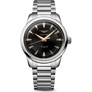 LONGINES Conquest Heritage Automatic Bracelet Watch Black
