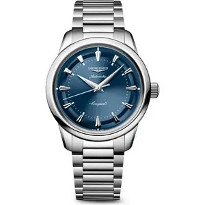 LONGINES Conquest Heritage Automatic Bracelet Watch Blue