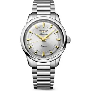LONGINES Conquest Heritage Automatic Bracelet Watch Silver