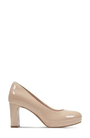 Rockport Platform Block Heel Pumps - Medium Natural