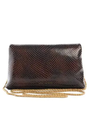 Dries Van Noten Snakeskin Embossed Leather Clutch