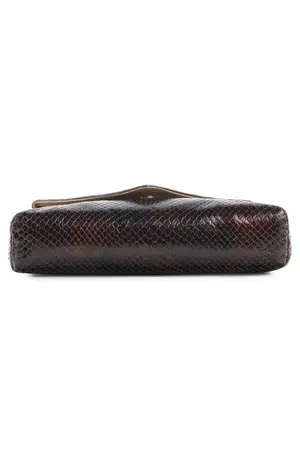 Dries Van Noten Snakeskin Embossed Leather Clutch