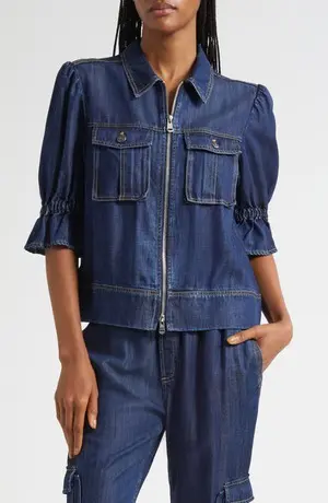 Cinq À Sept Holly Elbow Sleeve Denim Jacket