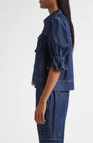 Cinq À Sept Holly Elbow Sleeve Denim Jacket