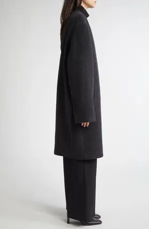 TOTEME Collarless Felted Wool-blend Coat