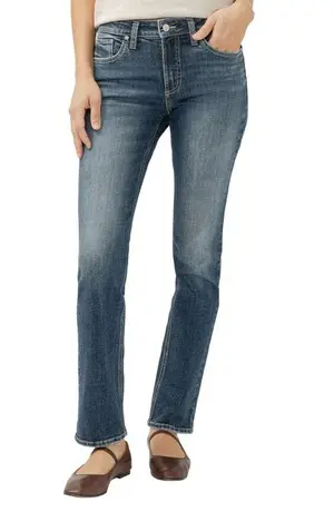 SILVER JEANS CO. Suki Curvy Mid Rise Straight Leg Jeans