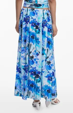 Desigual Floral Drawstring Maxi Skirt