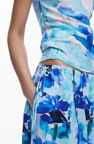 Desigual Floral Drawstring Maxi Skirt