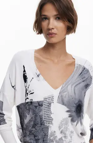 Desigual Mixed Print Relaxed Sweatshirt
