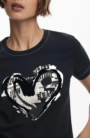 Desigual Heart Graphic T-shirt