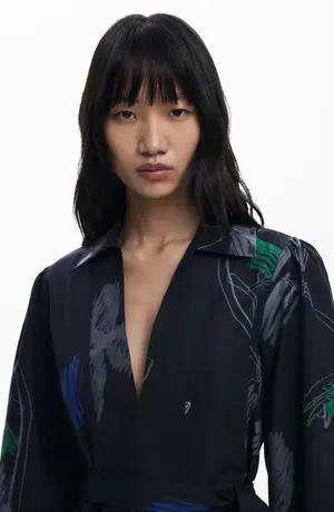 Desigual Long-sleeve Cotton Shirt Dress