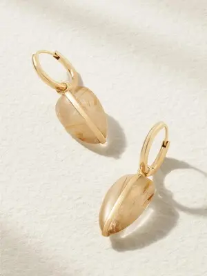 BY PARIAH Pebble 14-karat Recycled Quartz Hoop Earrings - Gold