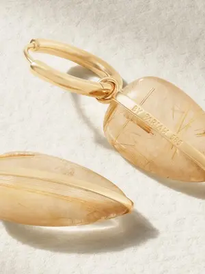 BY PARIAH Pebble 14-karat Recycled Quartz Hoop Earrings