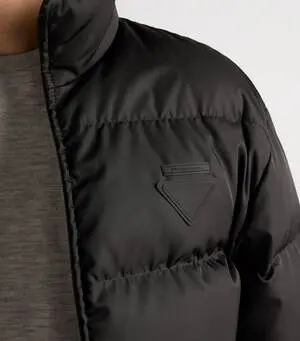 Prada Re-nylon Logo Puffer Jacket - Black