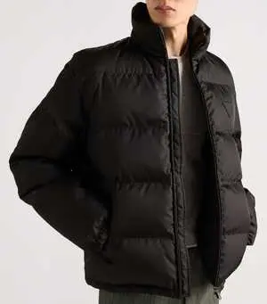 Prada Re-nylon Logo Puffer Jacket - Black