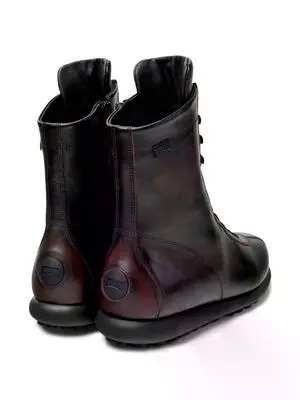 Camper Pelotas Ariel Lace-up Leather Biker Boots - Red