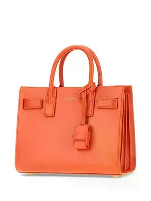 Saint Laurent Leather Tote Bag - Orange