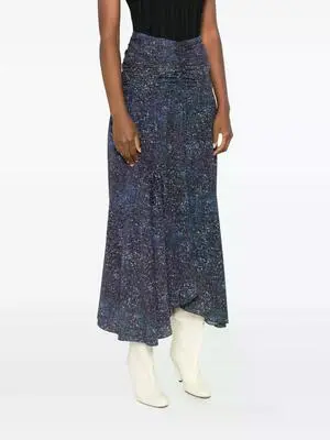 Isabel Marant Étoile Syana Gathered-print Skirt - Blue