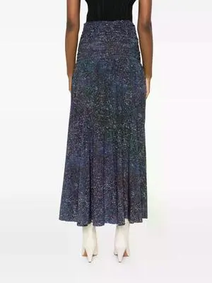 Isabel Marant Étoile Syana Gathered-print Skirt - Blue