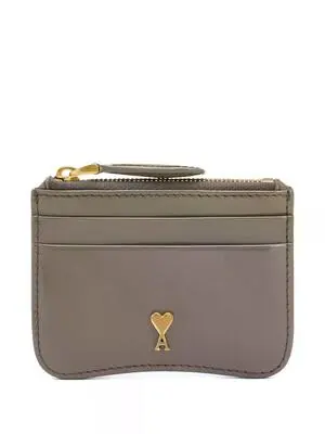 AMI Paris Paris Paris Leather Cardholder - Neutrals