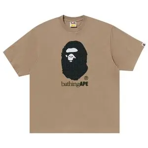 A BATHING APE Houndstooth Sta Relaxed Fit Tee - Tan