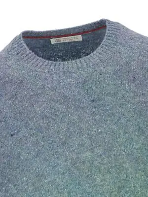 Brunello Cucinelli Mottled-effect Ribbed-knit Sweater