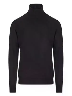 Men's Black Roll Neck