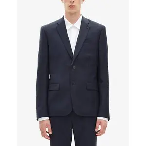 The Kooples Notch-lapel Slim-fit Wool Blazer - Navy