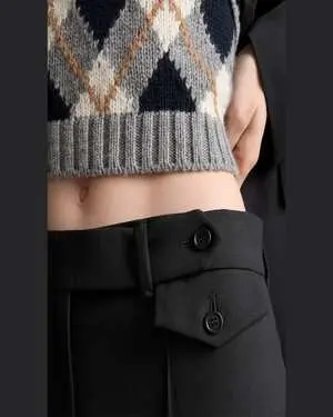 Prada Tailored Virgin Wool Pants - Nero