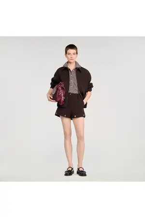 Sandro Checkered Shirt With Removable Tie