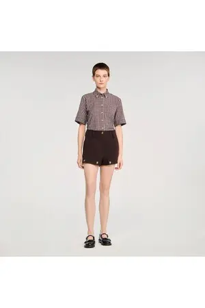 Sandro Checkered Shirt With Removable Tie