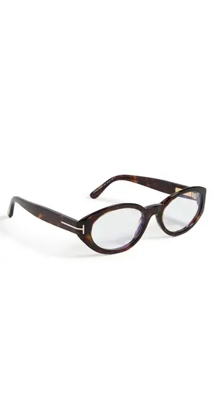 TOM FORD Round Frame Glasses - Classic Dark Havana