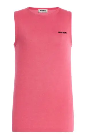 Miu Miu Cashmere And Silk Sleeveless Sweater - Pink