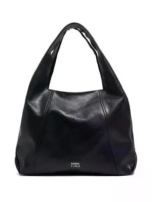 Bimba Y Lola Large Paper Leather Tote Bag - Black