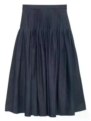 Carolina Herrera Pleated Denim Skirt