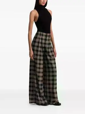 Alice + Olivia Eloise Pleated Check Trousers