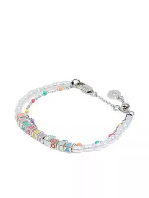 Bimba Y Lola Double-layer Bracelet With Dice Logo - Silver