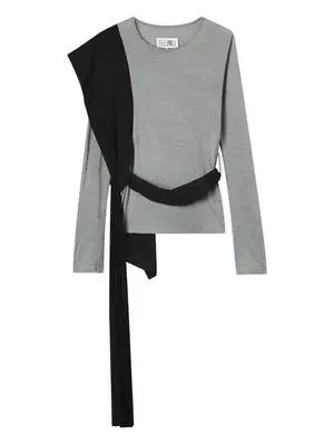 MAISON MARGIELA Draped-panel Long-sleeved Top
