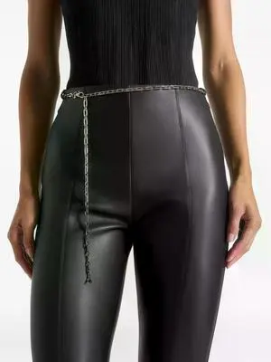 Manière De Voir Chain-detail Faux-leather Flare Leggings