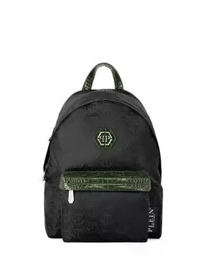 Philipp Plein Hexagon Monogram Backpack - Black