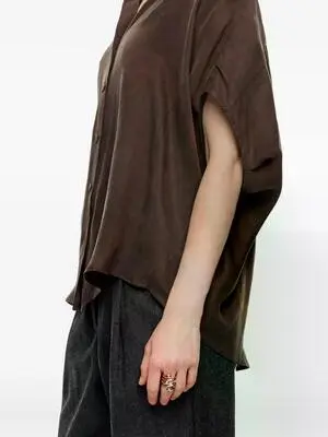Bimba Y Lola Short-sleeved Buttoned Shirt - Brown
