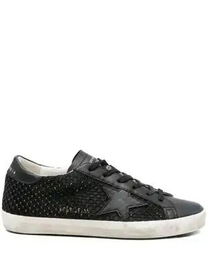 GOLDEN GOOSE Super-star Beaded Leather Trainers