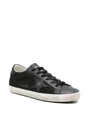 GOLDEN GOOSE Super-star Beaded Leather Trainers