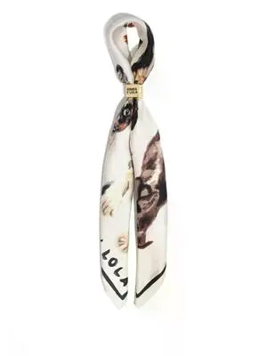 Bimba Y Lola Dog-print Scarf - White