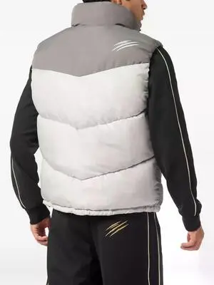 PLEIN SPORT Quilted Logo Gilet - Grey