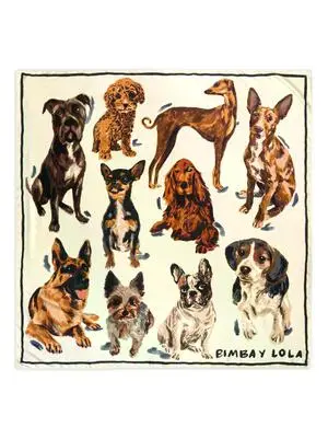 Bimba Y Lola Dog-print Scarf - Neutrals