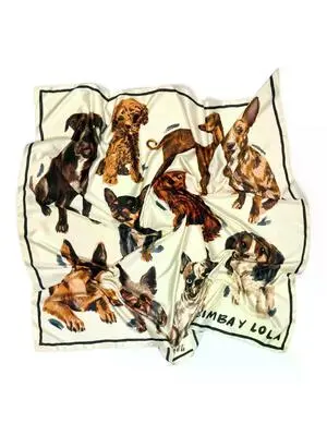 Bimba Y Lola Dog-print Square Scarf